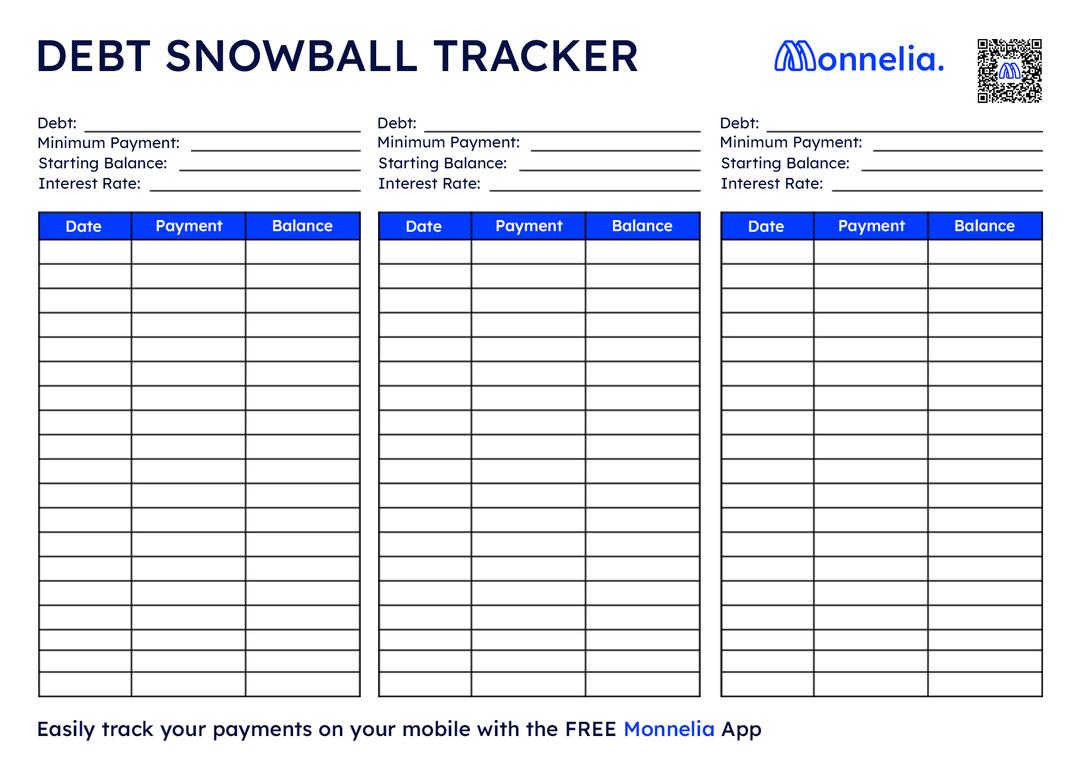 Debt Snowball Printable Worksheet - Free PDF Download