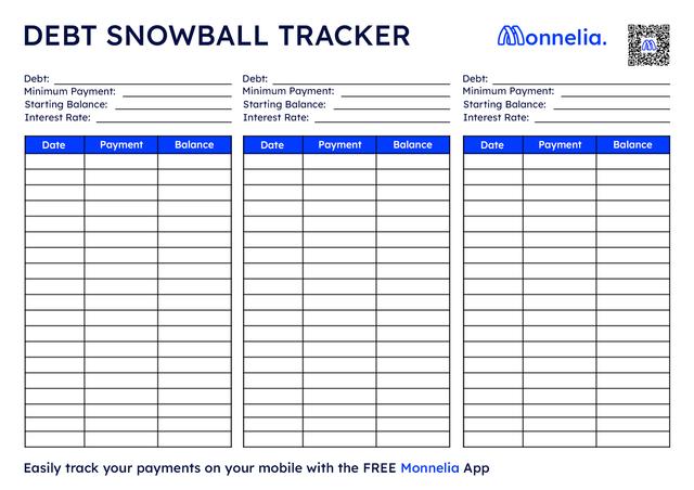 Debt Snowball Printable Worksheet - Free PDF Download