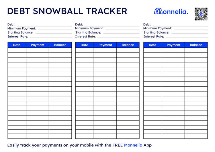 Debt Snowball Printable Worksheet - Free PDF Download
